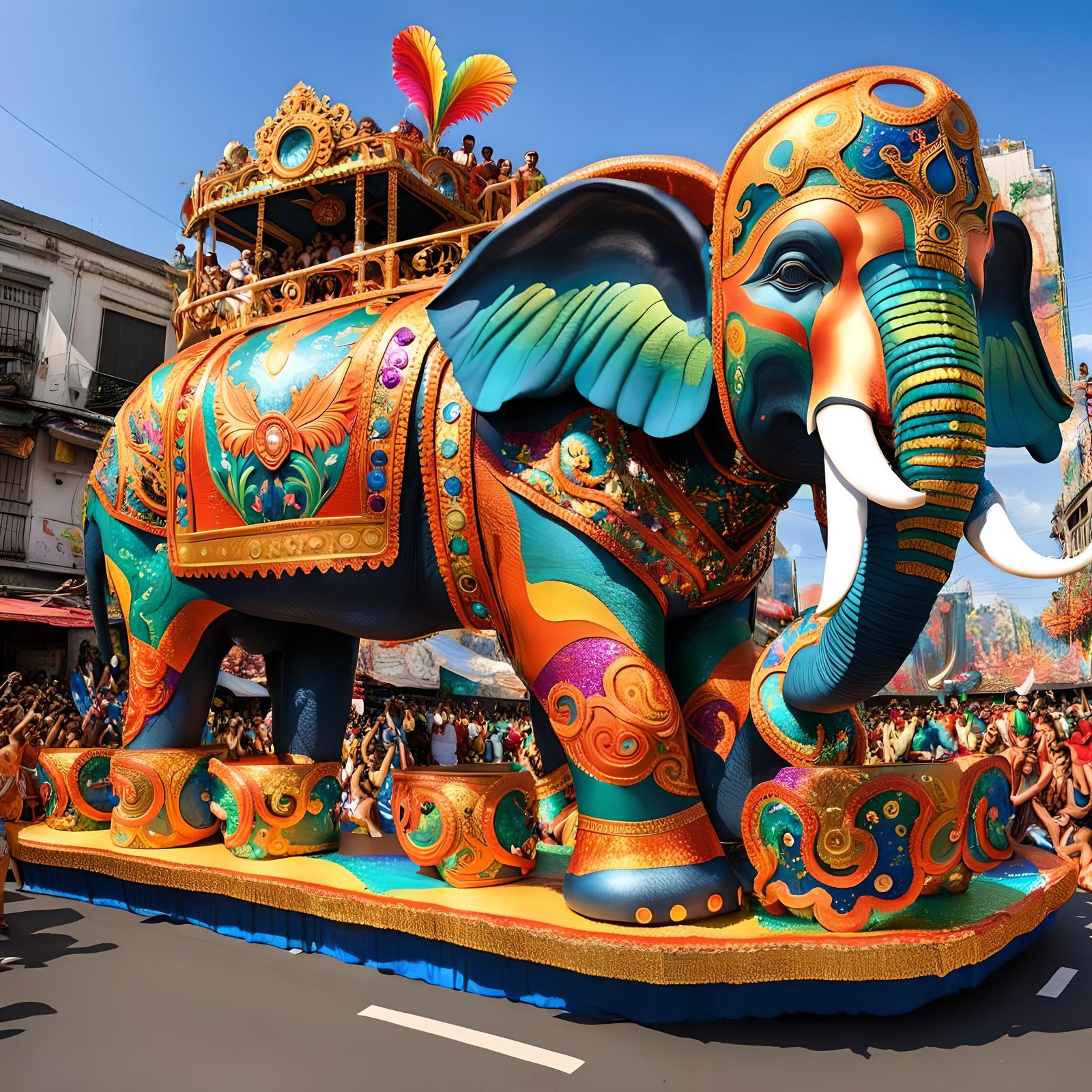 Rio Carnival Elephant Float! - AI Generated Artwork - NightCafe Creator