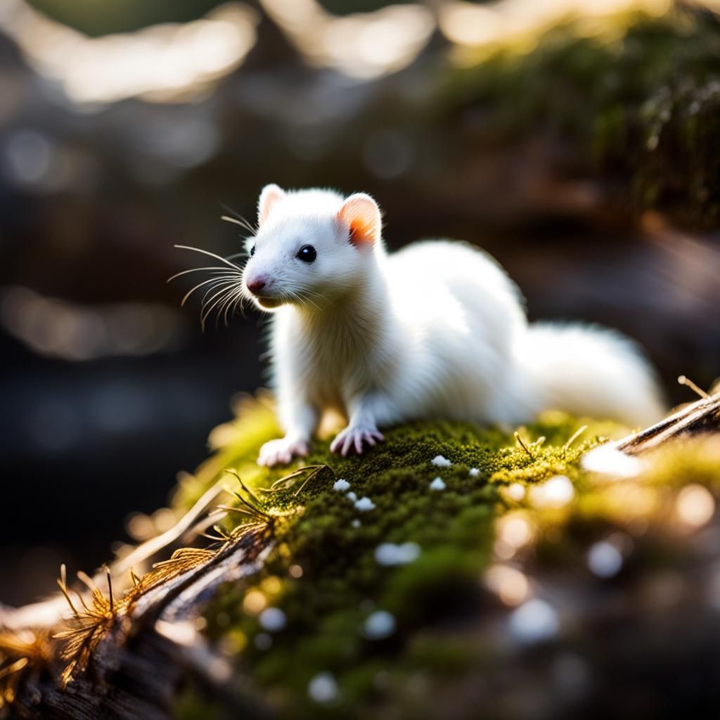 little snow ermine - AI Generated Artwork - NightCafe Creator