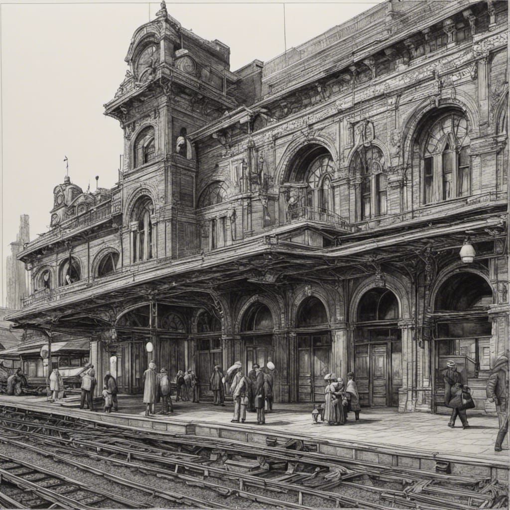 hyper realistic, ultra-detailed intricate india ink drawing Victorian ...