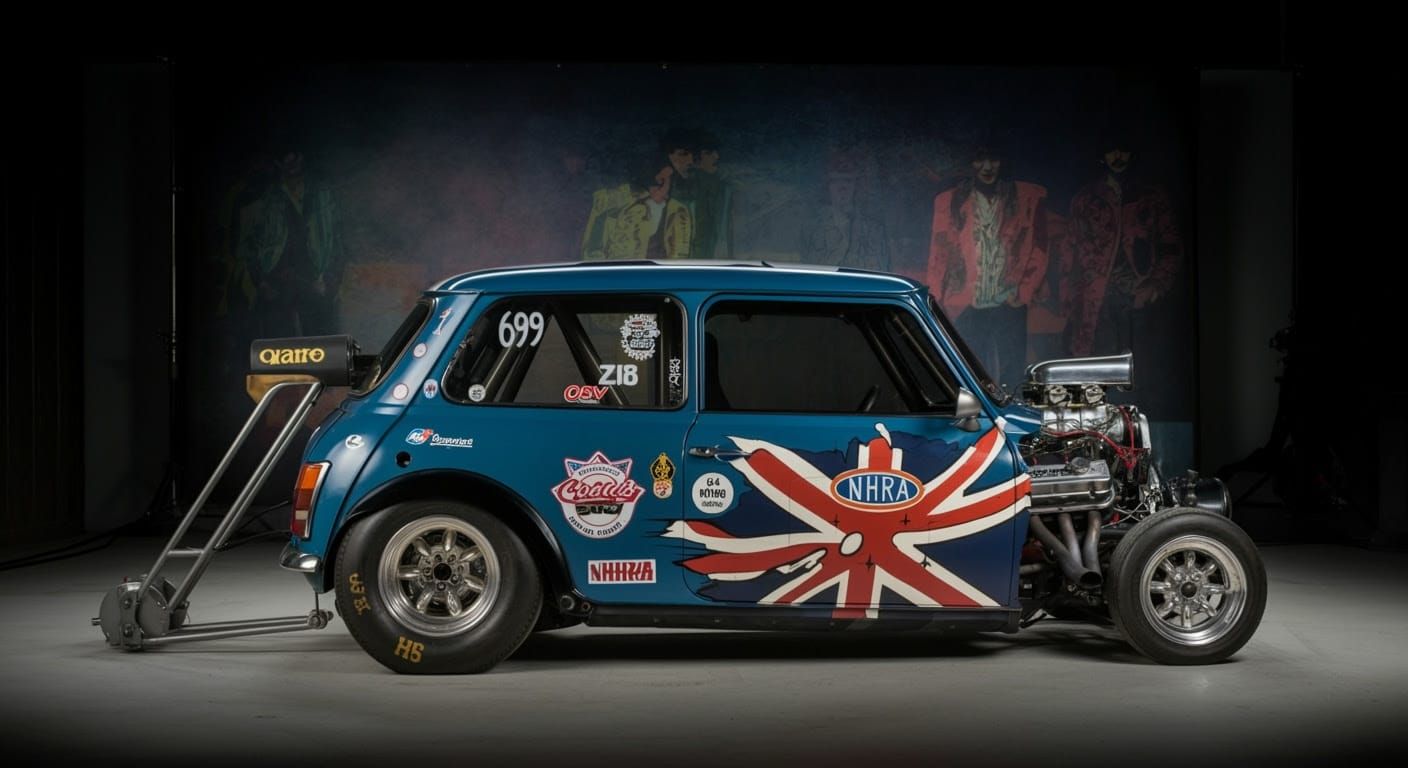 Sleek WW2-Inspired Mini Cooper in Pop-Classical Li... - AI Art