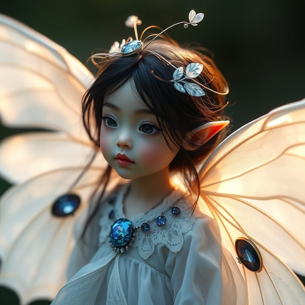 Enchanted Elf Maiden with Delicate Wings - AI Art