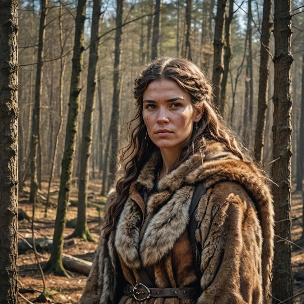 Portrait of a Stone age female in the forrest - AI Generated Artwork ...