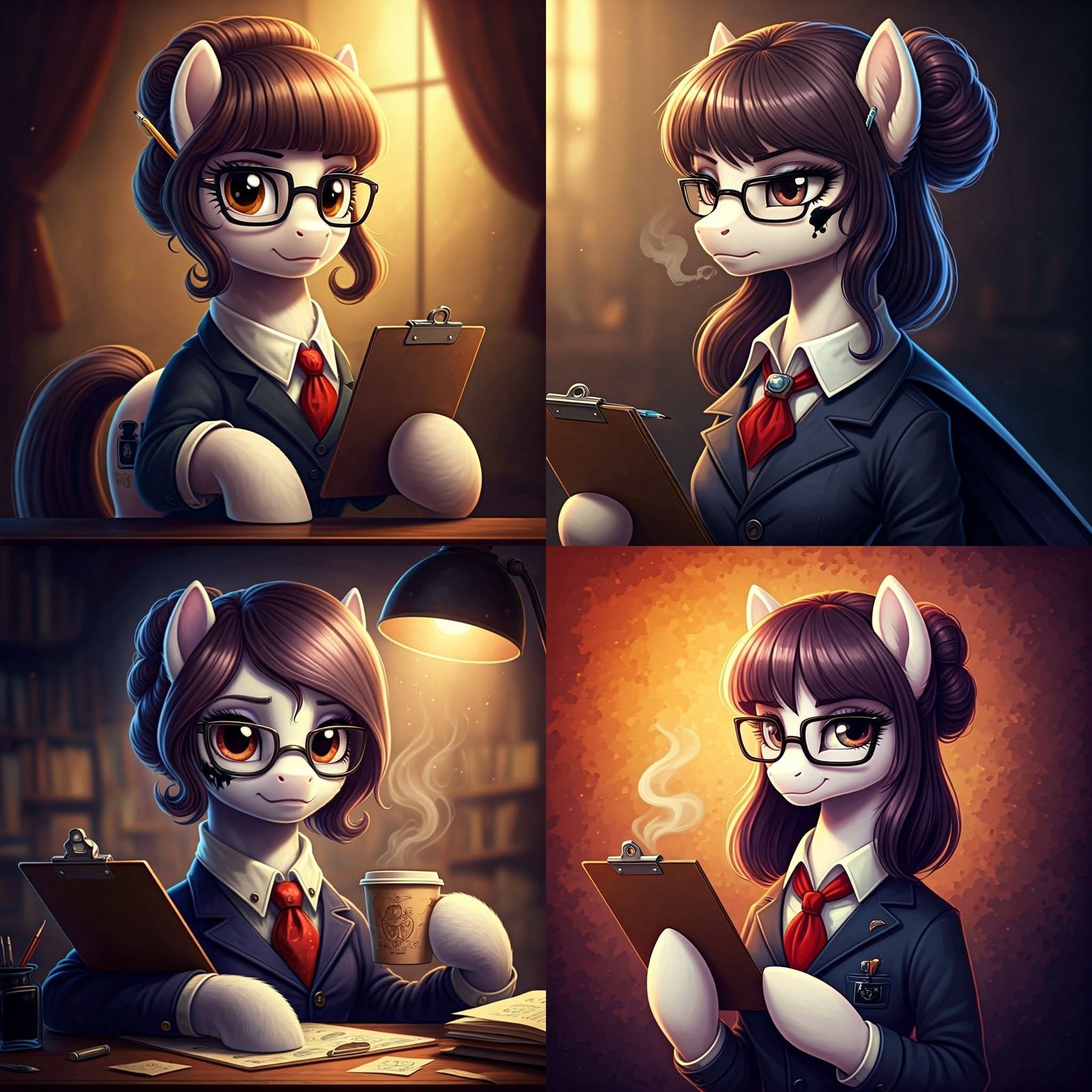 Raven Inkwell, Equestrian Administrator, Sips Coff... - AI Art