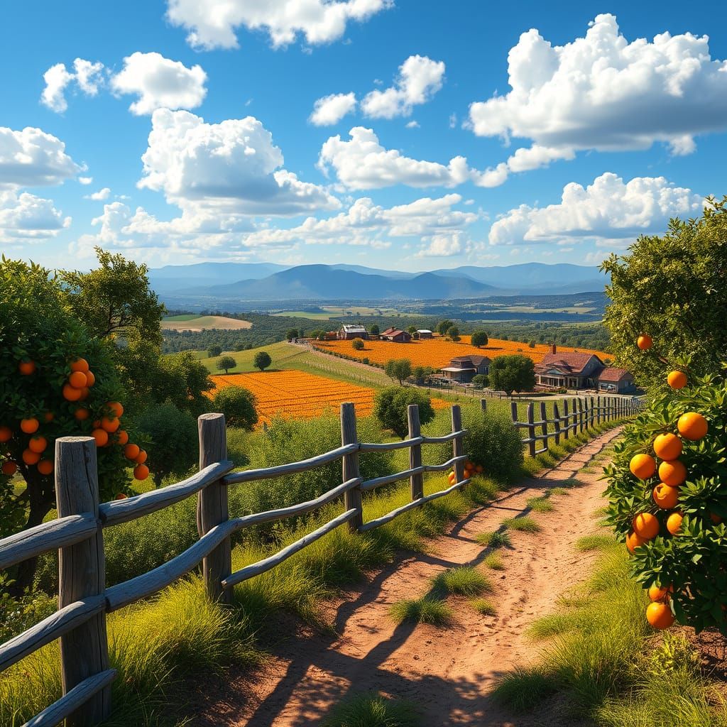 orange farms - Surreal Orange Groves in a Breathtaking 3D La...