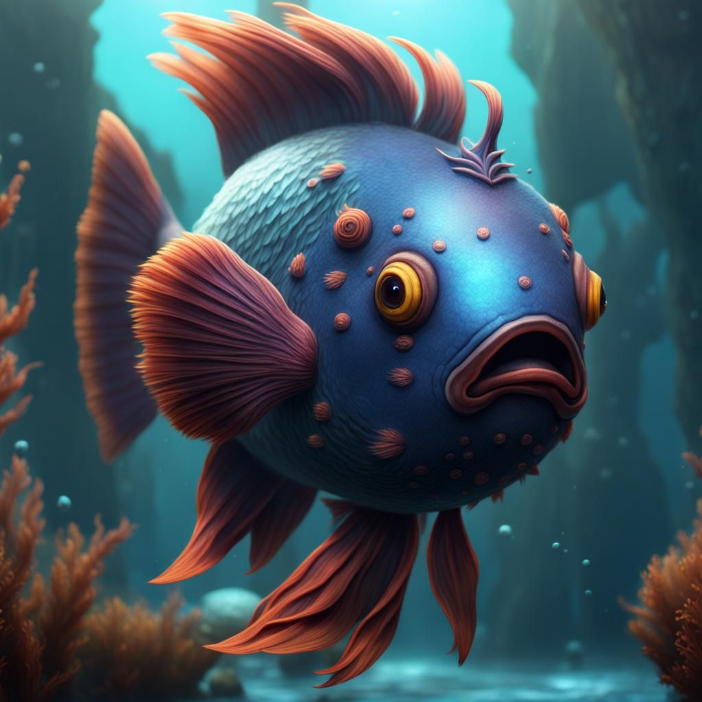 Fluffy fish - AI Generated Artwork - NightCafe Creator