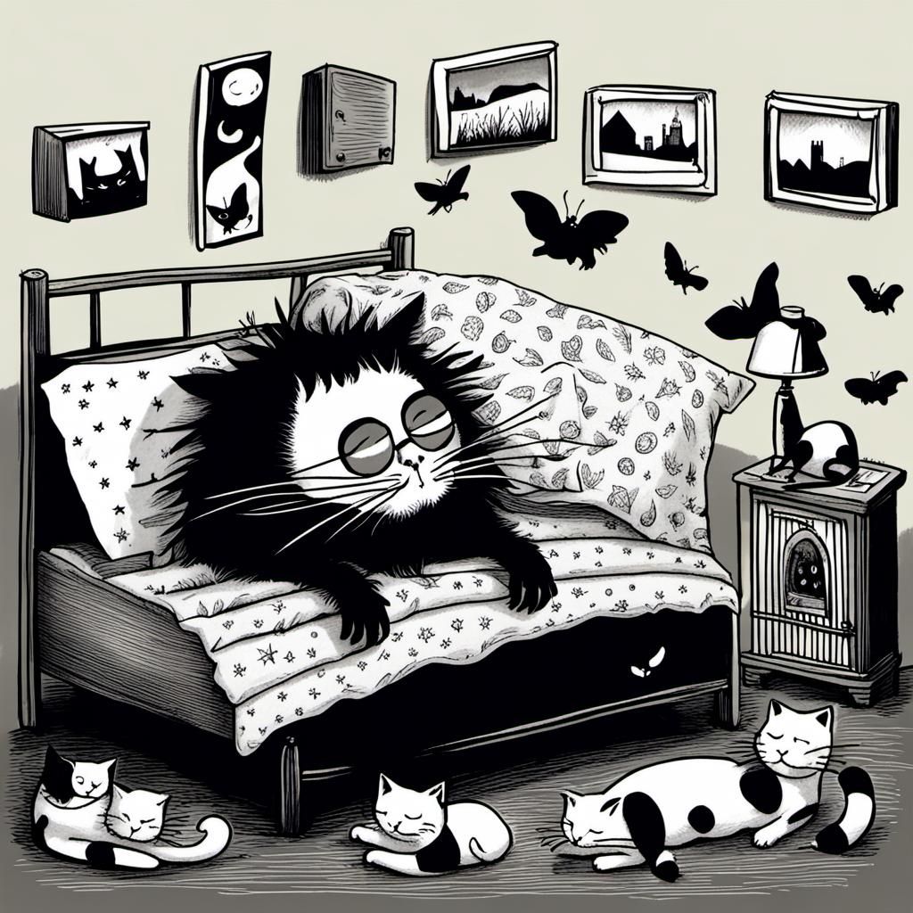 Catnapping Tim Burton - AI Generated Artwork - NightCafe Creator