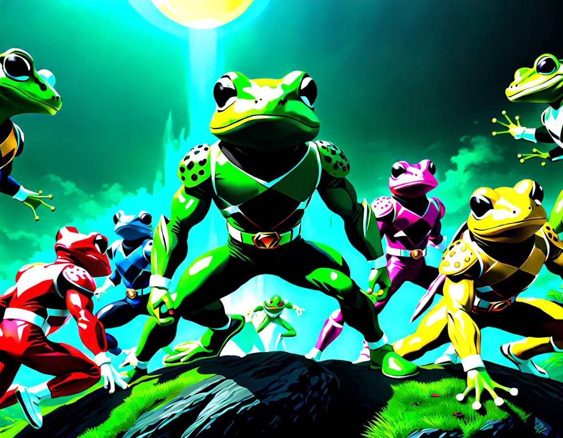 Mighty Morphin Power Ribbits - AI Generated Artwork - NightCafe Creator