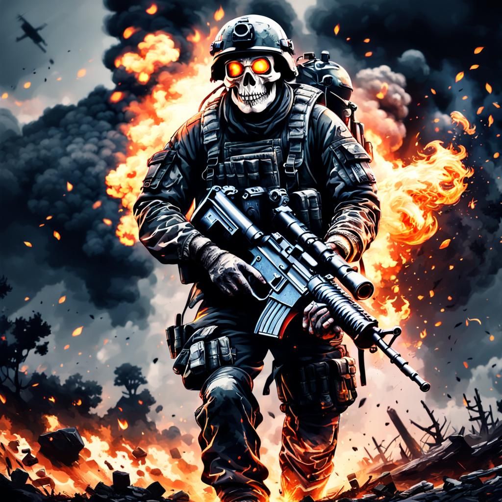 Black Camo soldier - AI Generated Artwork - NightCafe Creator