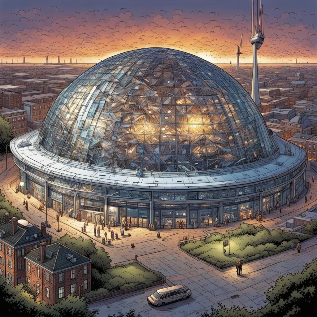 A jigsaw of the Millennium Dome - AI Generated Artwork - NightCafe Creator