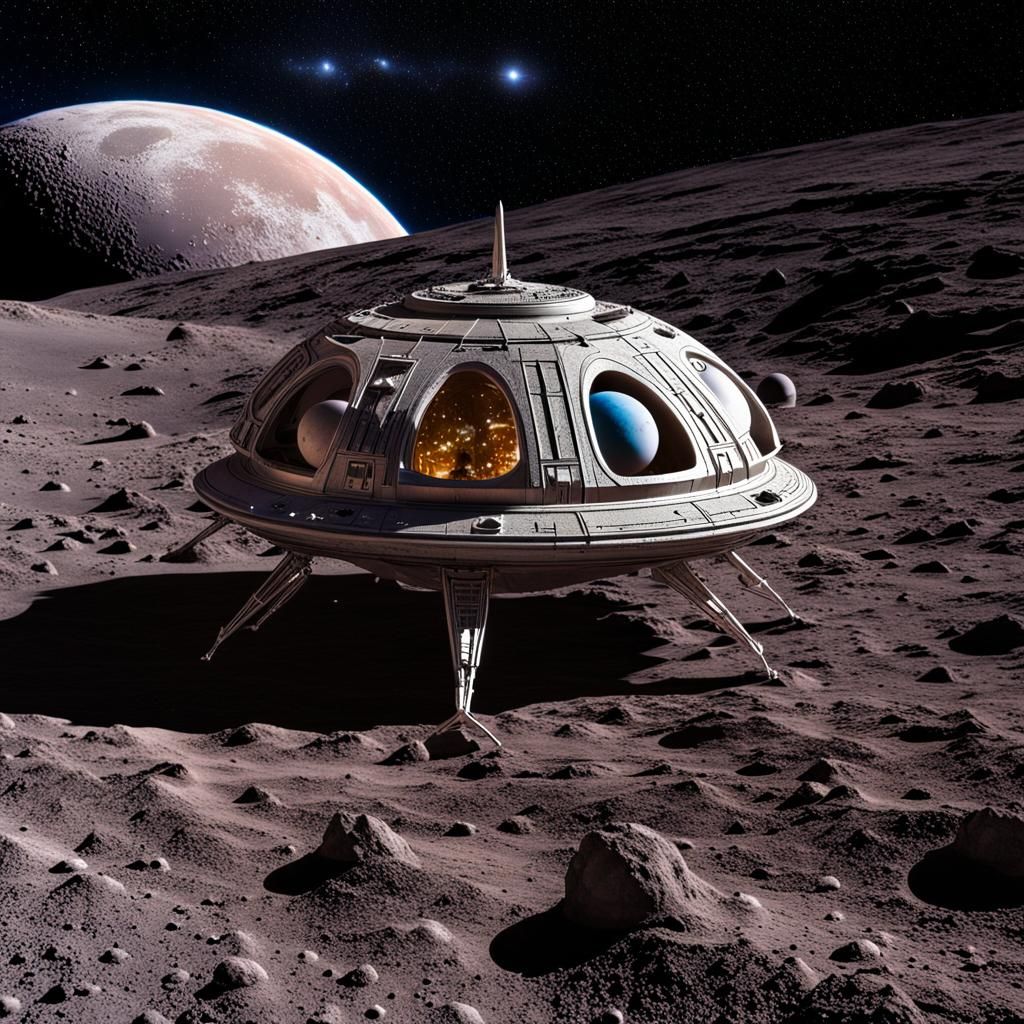 Photograph, Macro, miniature alien spaceship with alien in it on the ...