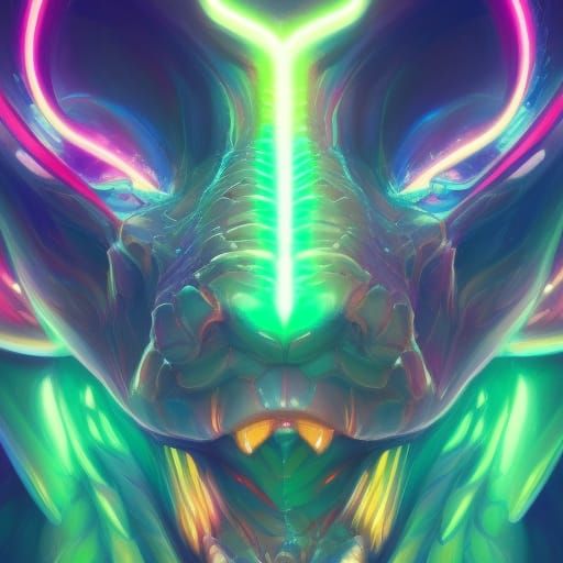 Neon Dragons - AI Generated Artwork - NightCafe Creator