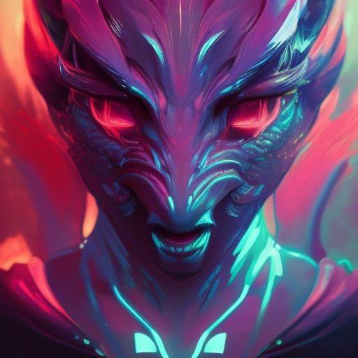 Neon Dragons - AI Generated Artwork - NightCafe Creator
