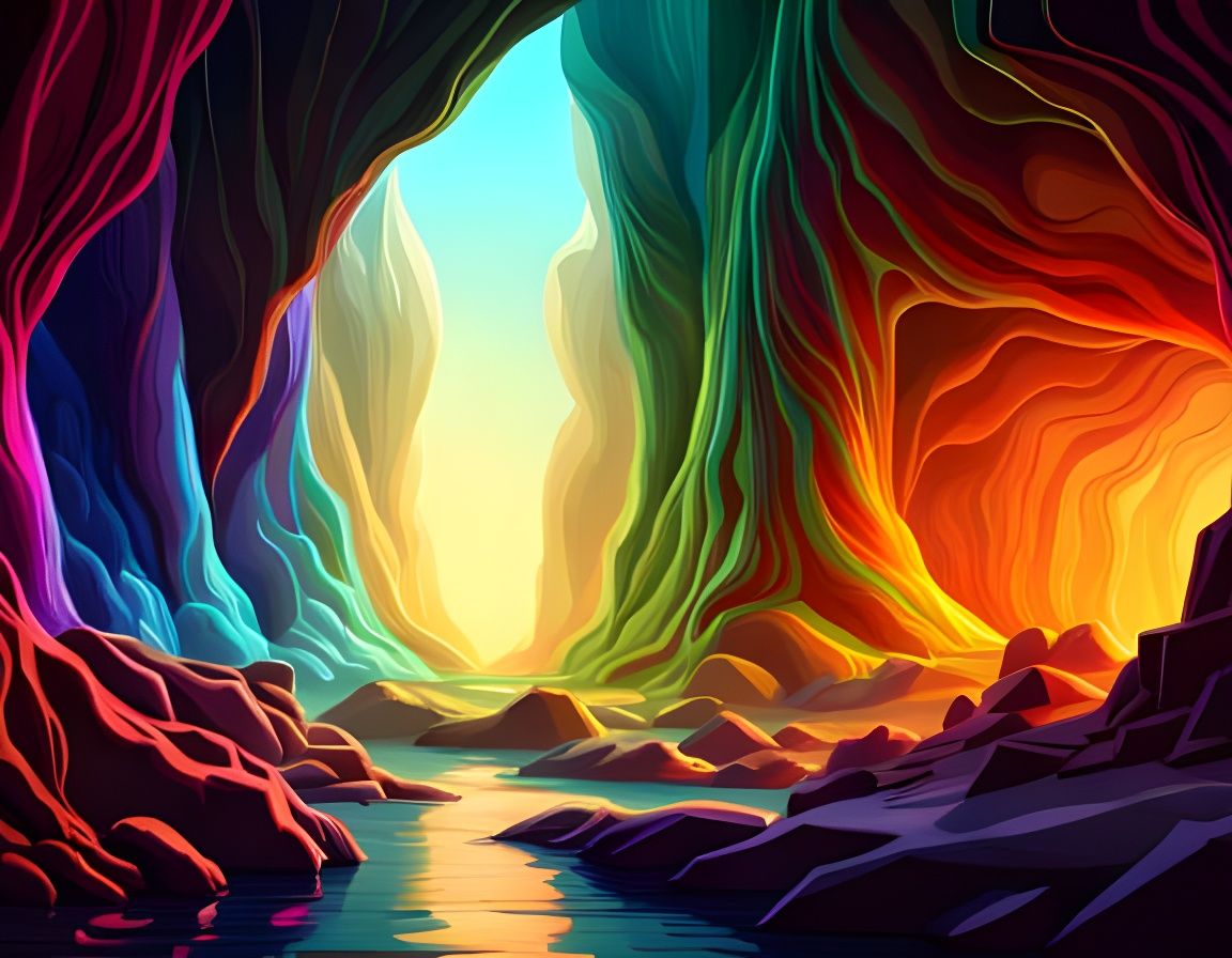 Technicolor Cavern - AI Generated Artwork - NightCafe Creator