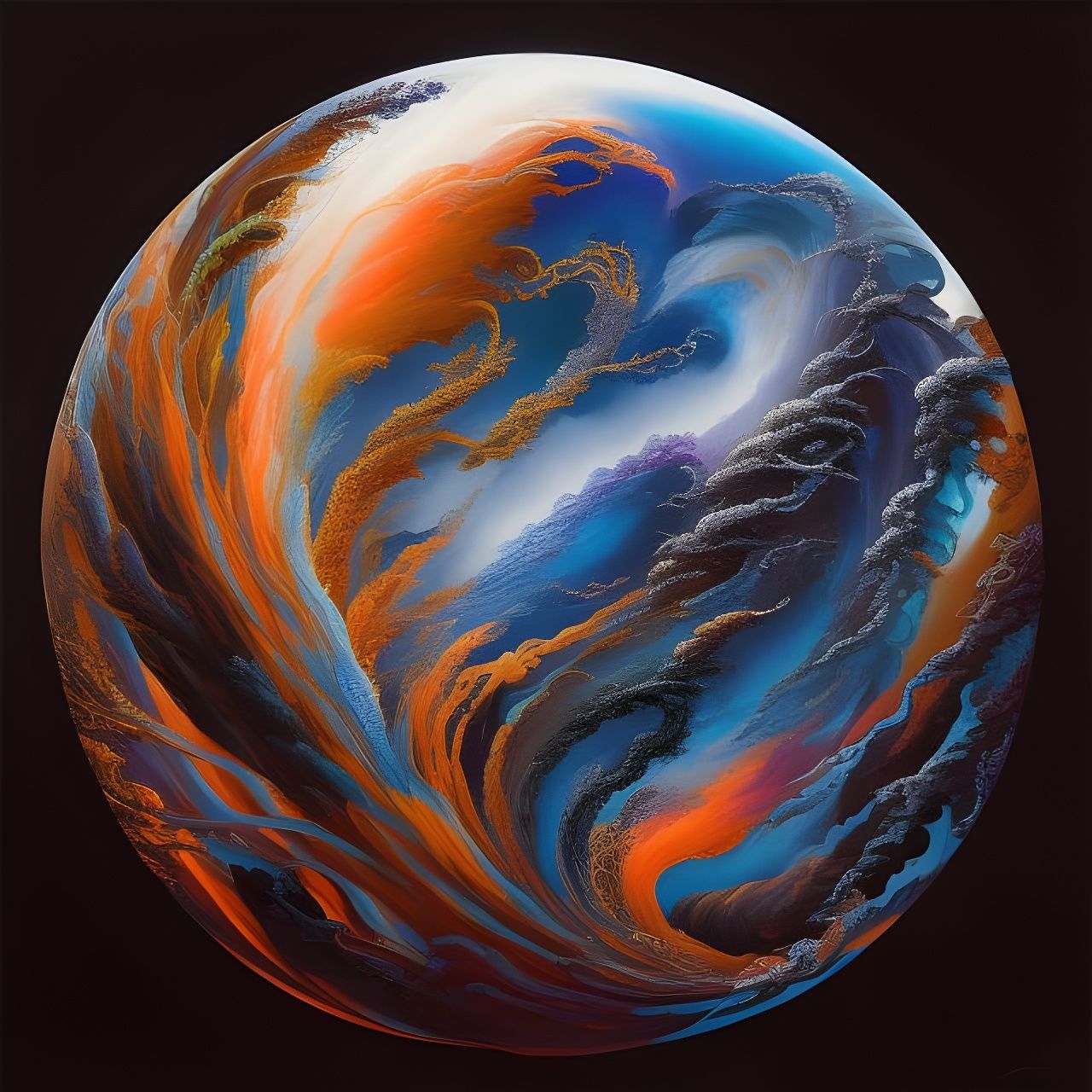 Swirling planet - AI Generated Artwork - NightCafe Creator