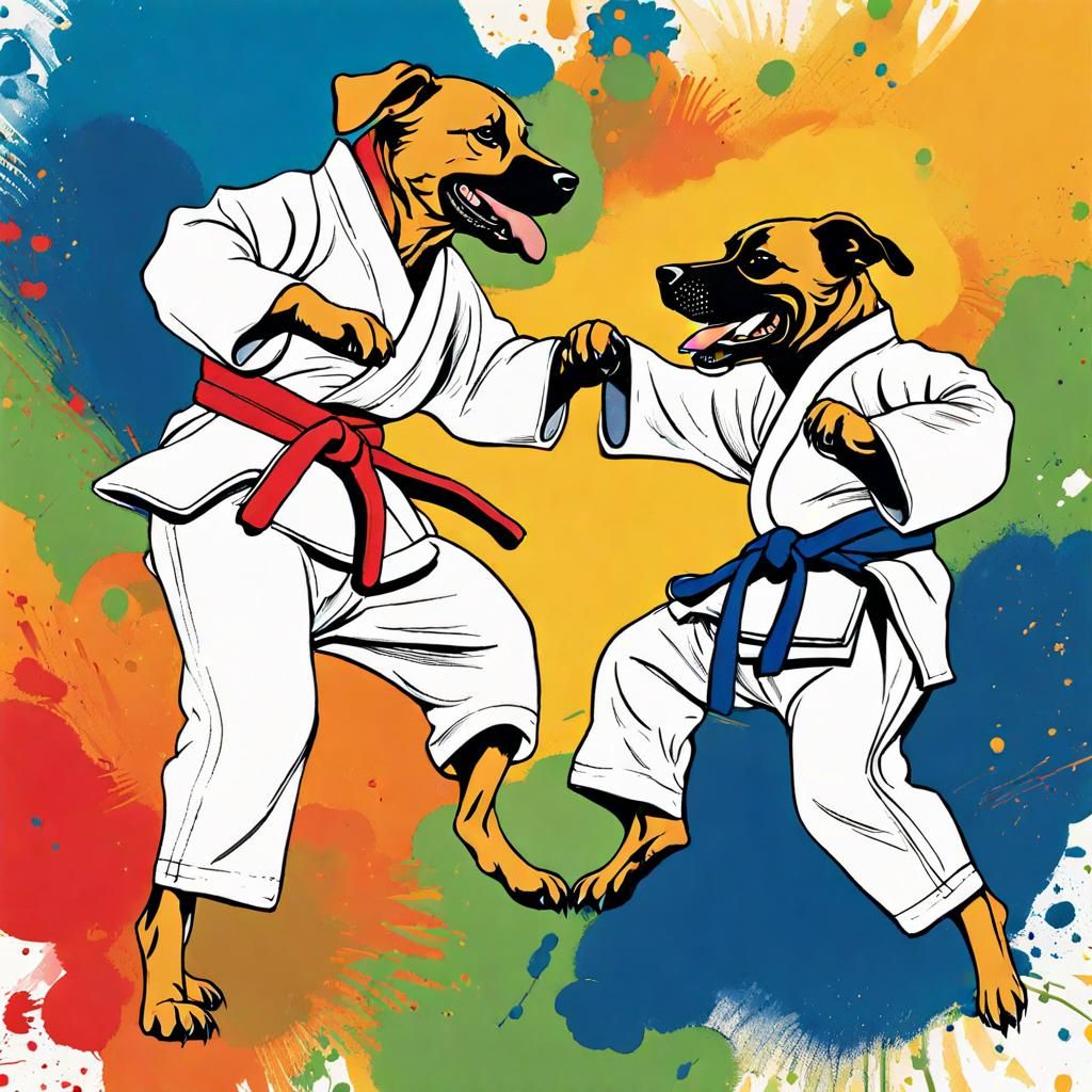 Judo dogs - AI Generated Artwork - NightCafe Creator