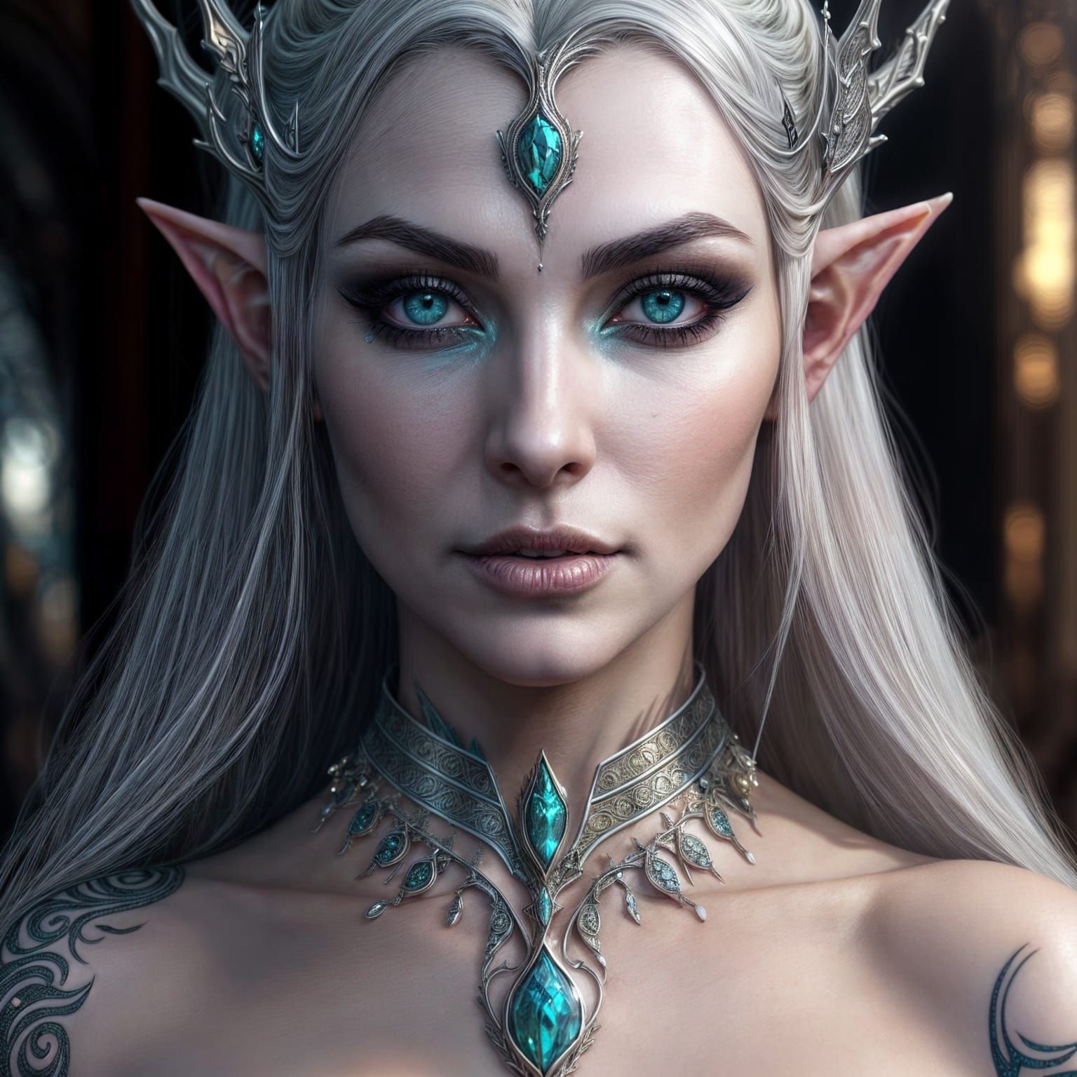 Elf Queen Portrait - AI Generated Artwork - NightCafe Creator