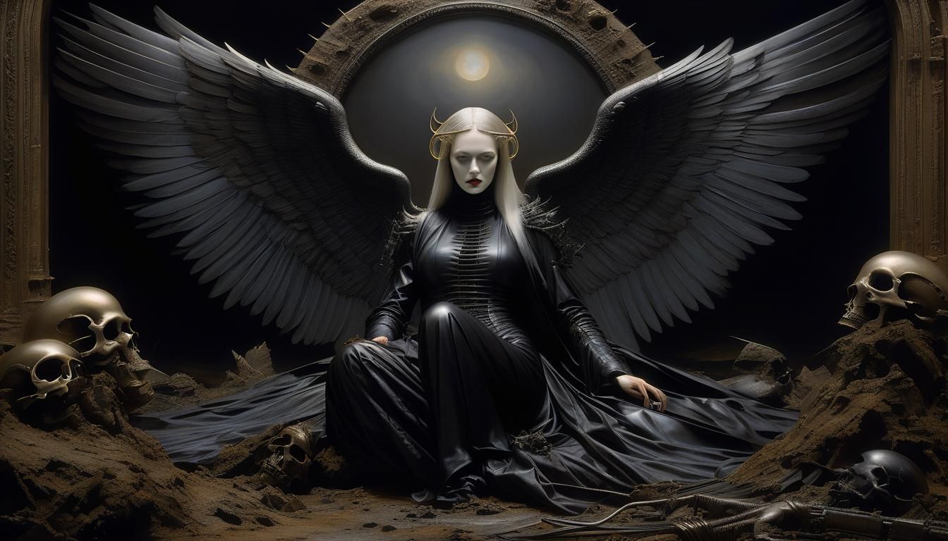 PORTRAIT OF A FALLEN ANGEL 12-a - AI Generated Artwork - NightCafe Creator