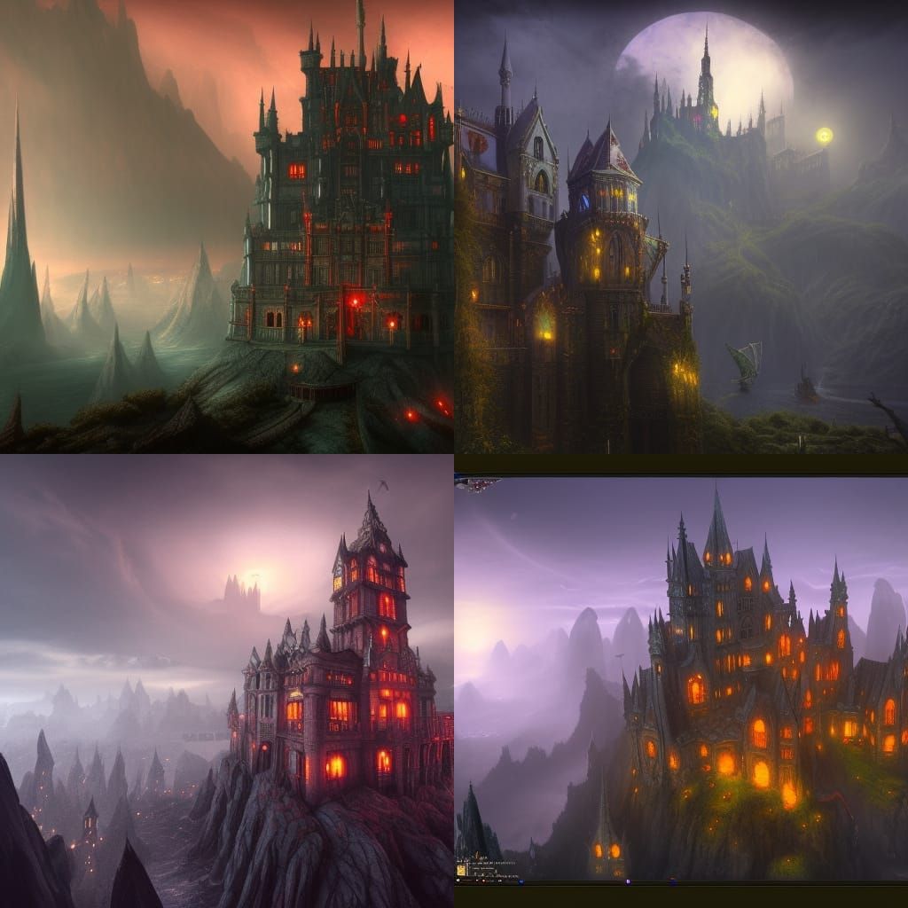 vampire castle at the night - AI Generated Artwork - NightCafe Creator