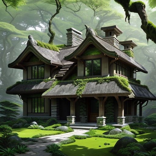 Earthly Abode in Harmony with Nature - AI Art