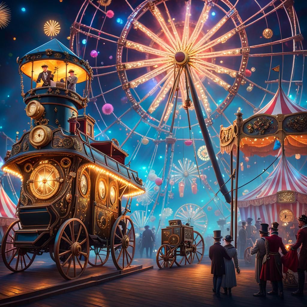 Steampunk circus - AI Generated Artwork - NightCafe Creator