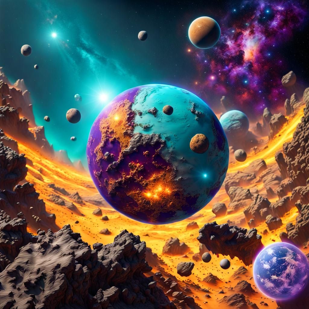 Asteroids storm - AI Generated Artwork - NightCafe Creator