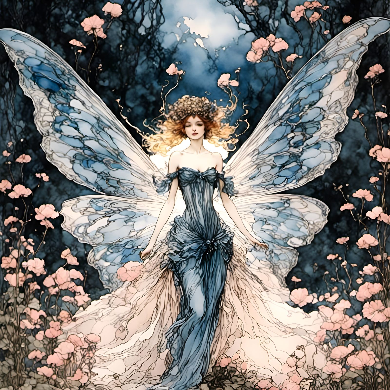 Glowing transparent image of a glowing translucent fantasy fairy - AI ...