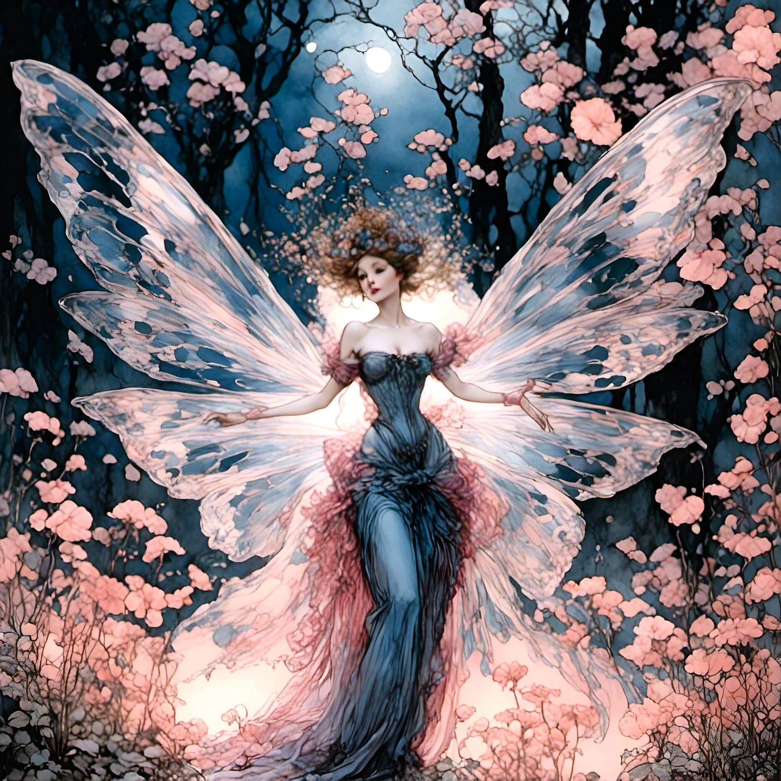 Glowing transparent image of a glowing translucent fantasy fairy - AI ...