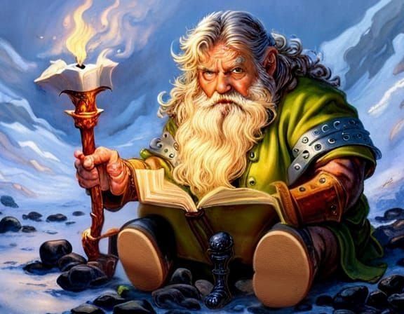 dwarf reading a book evolution process part 3 - AI Generated Artwork ...