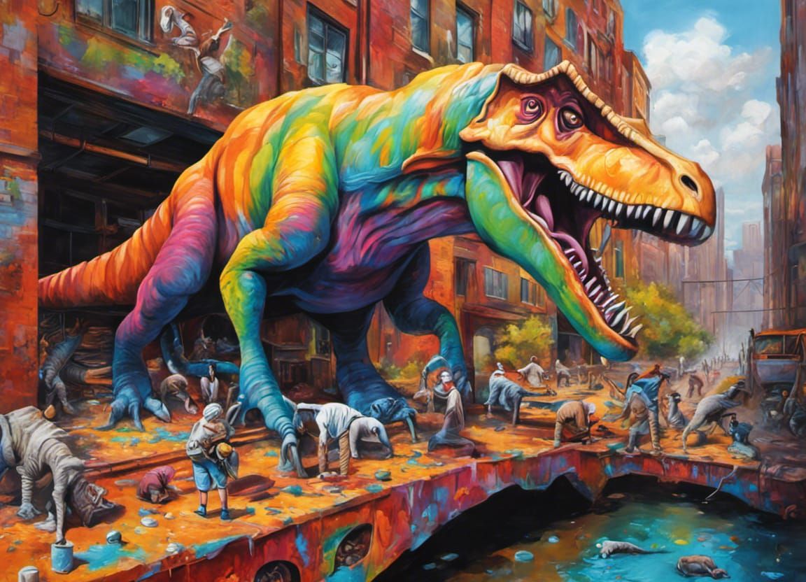 colorful T-Rex - AI Generated Artwork - NightCafe Creator