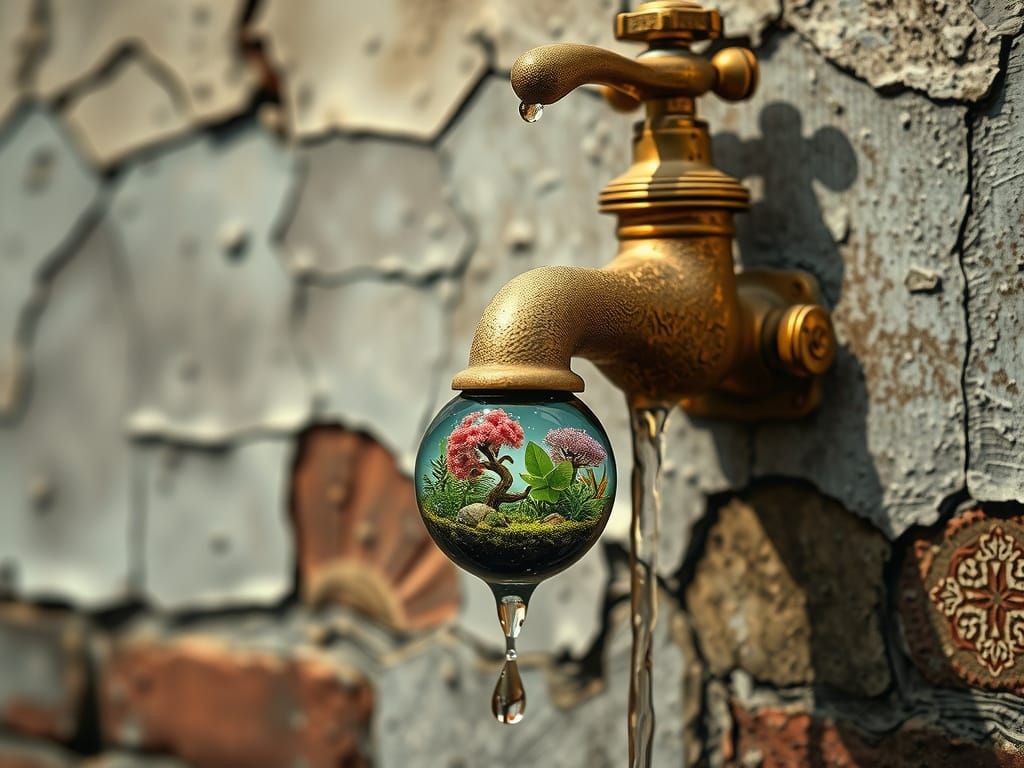 ecosystem in a drop - Surreal Ecosystem Encapsulated in Wate...