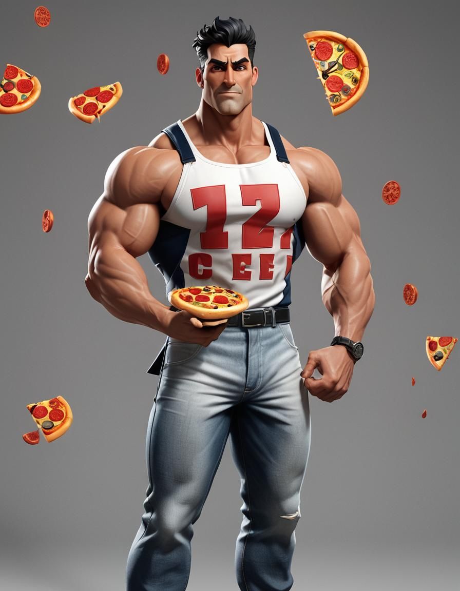 Pizza Chef Bodybuilder - AI Generated Artwork - NightCafe Creator