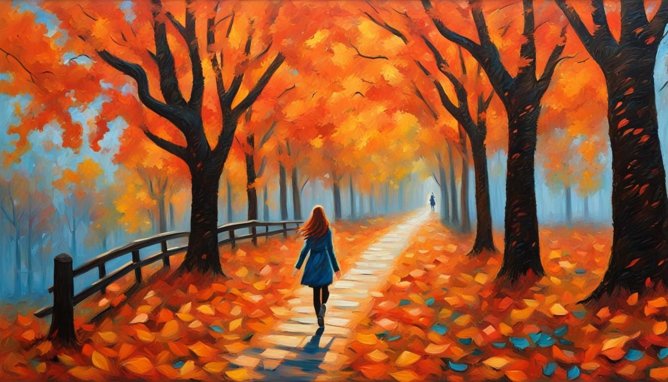 Autumn path - AI Generated Artwork - NightCafe Creator