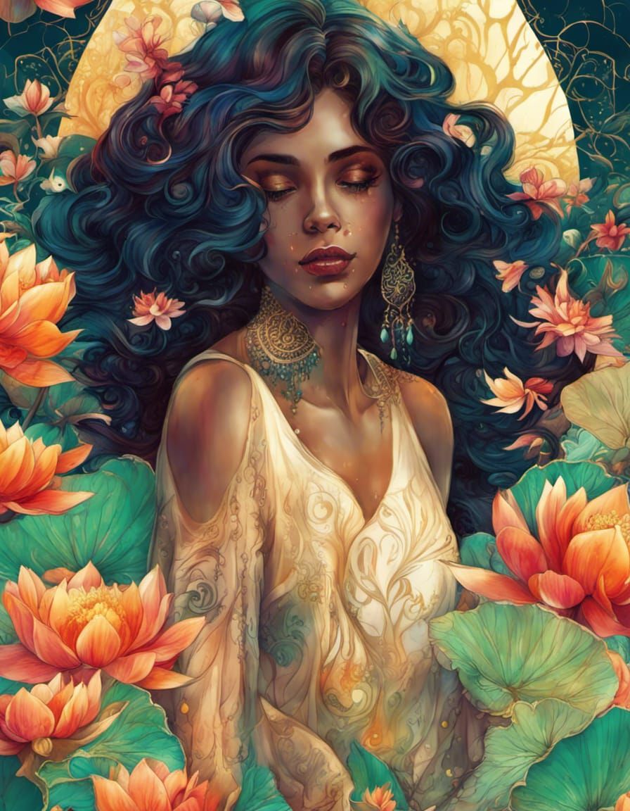 Lotus Flow - AI Generated Artwork - NightCafe Creator