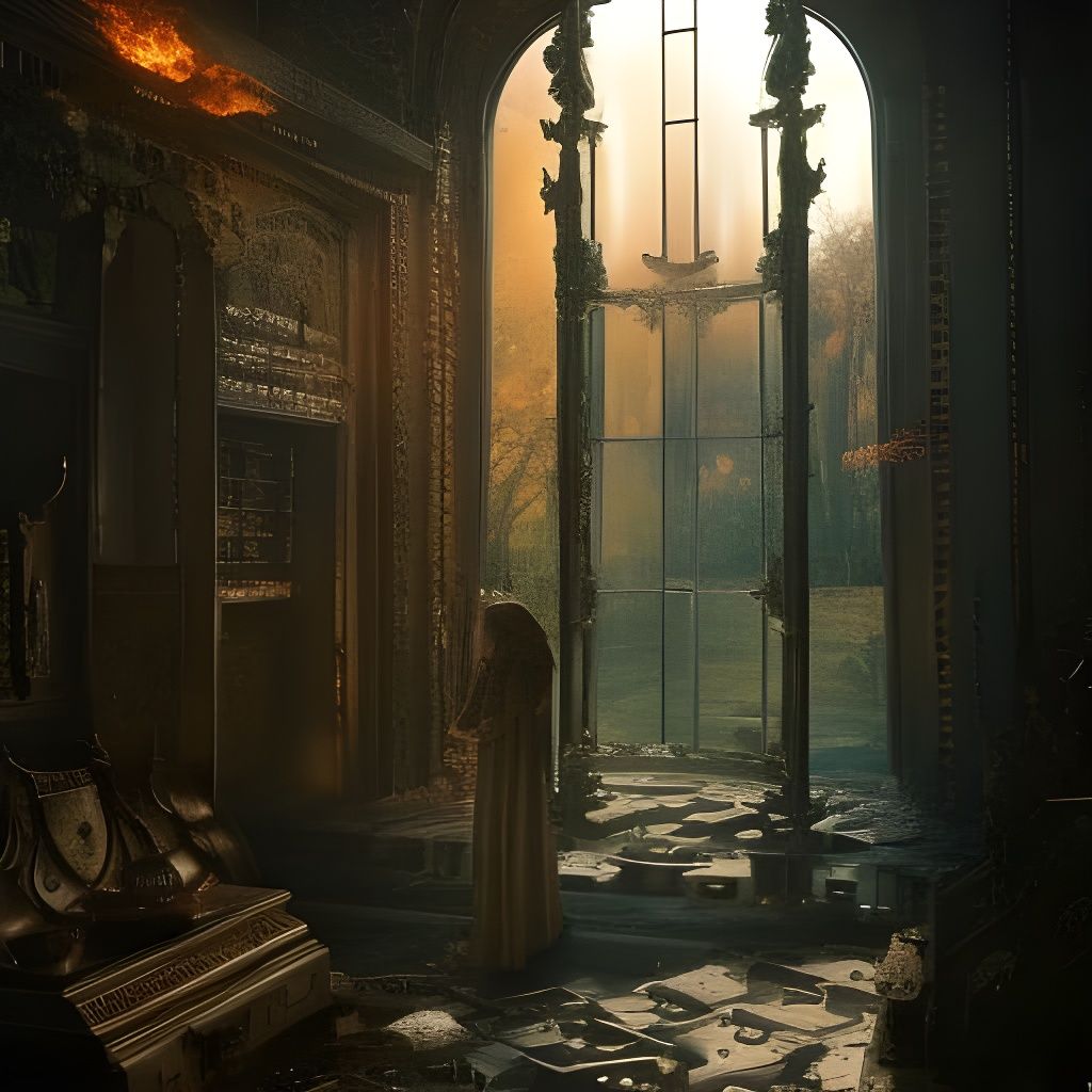 Standing in heaven looking through a window to hell - AI Generated ...