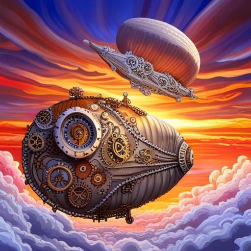 Steampunk Airships 2 - AI Generated Artwork - NightCafe Creator
