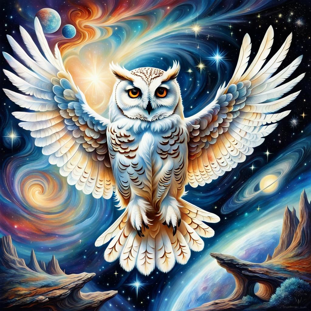 Owl in Space - AI Generated Artwork - NightCafe Creator