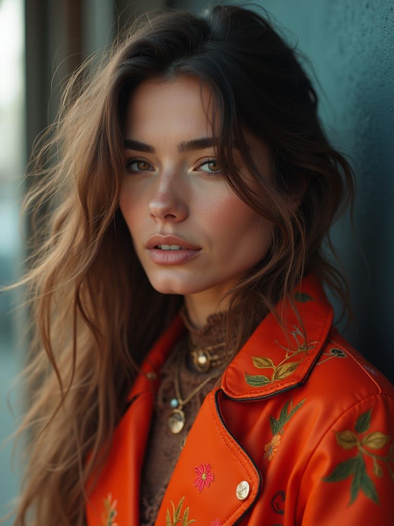 High-Fashion Influencer Portraits in Moody, Cinema... - AI Art