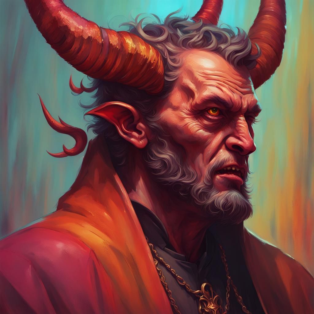 TODAY A VILE HORNED DEMON. TALKING TO A FULLY CLOTHED MODERN PRIEST ...