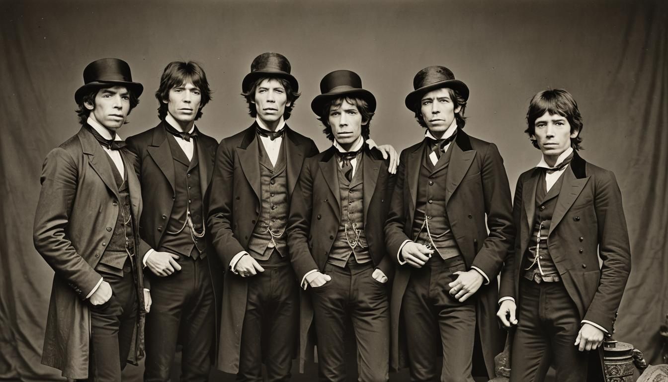 ROLLING STONES VINTAGE GROUP PHOTO - AI Generated Artwork - NightCafe ...
