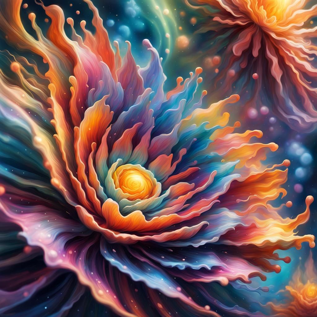 Liquid Space Flowers - AI Generated Artwork - NightCafe Creator