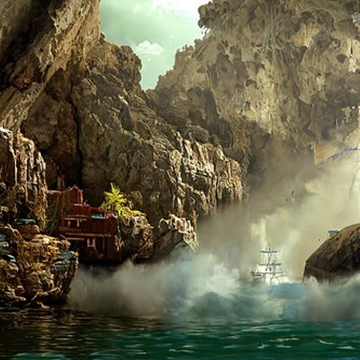 Misty Pirate Cove - AI Generated Artwork - NightCafe Creator