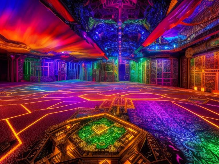 Hyperdetailed watercolor, fairy light, Geometric Strange ...