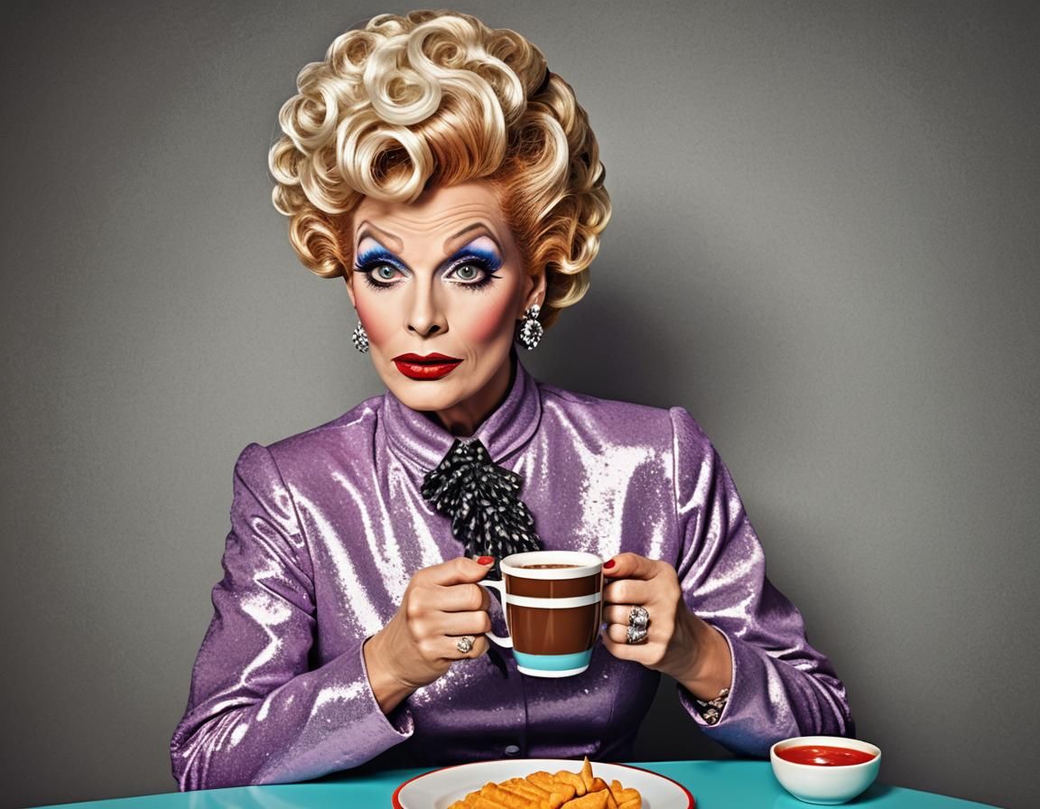 Drag Queen Impersonating Lucille Ball - AI Generated Artwork ...