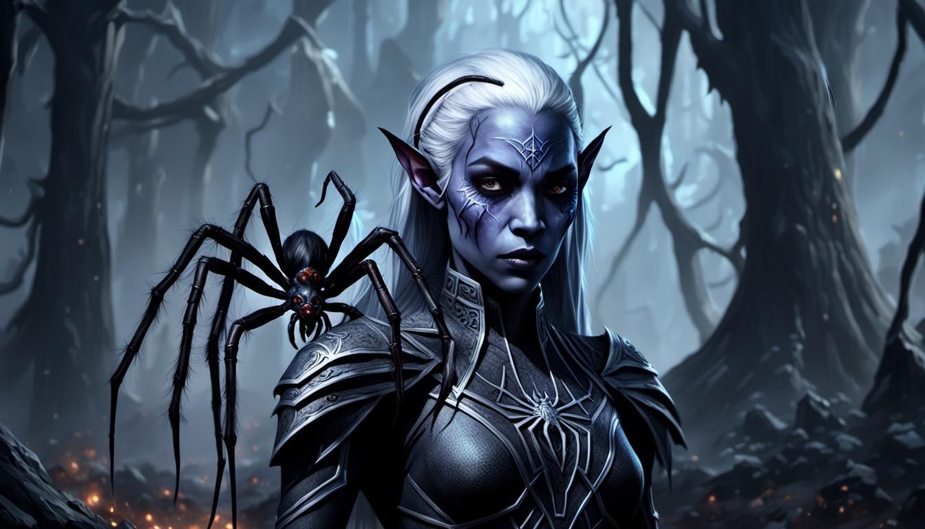Female Drow servant of Lolth - AI Generated Artwork - NightCafe Creator