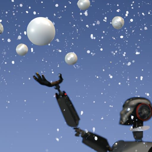 Robot throwing snowballs at some humans photorealistic - AI Generated ...