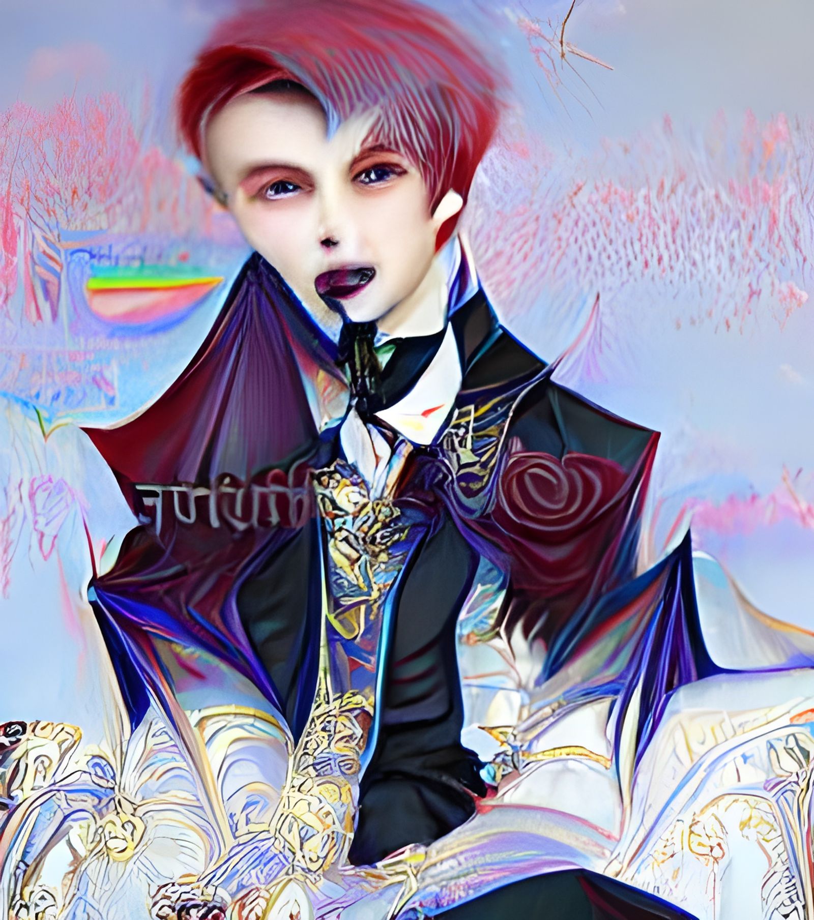 Vampire Twink Gothic Art Beautiful Complex Detailed Elaborate