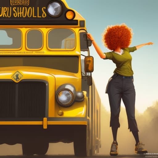 Ms. Frizzle & The Magic School Bus - AI Generated Artwork - NightCafe ...