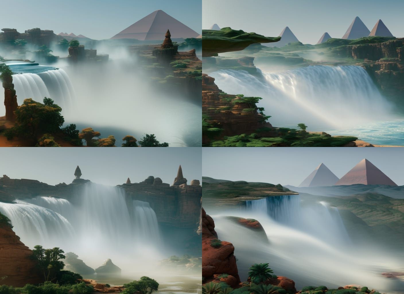 Waterfall - AI Generated Artwork - NightCafe Creator