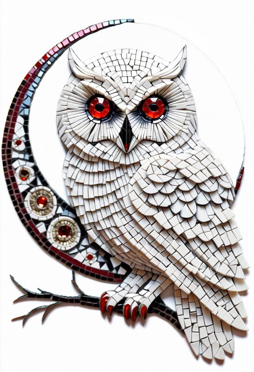 Mosaic Owl - AI Generated Artwork - NightCafe Creator
