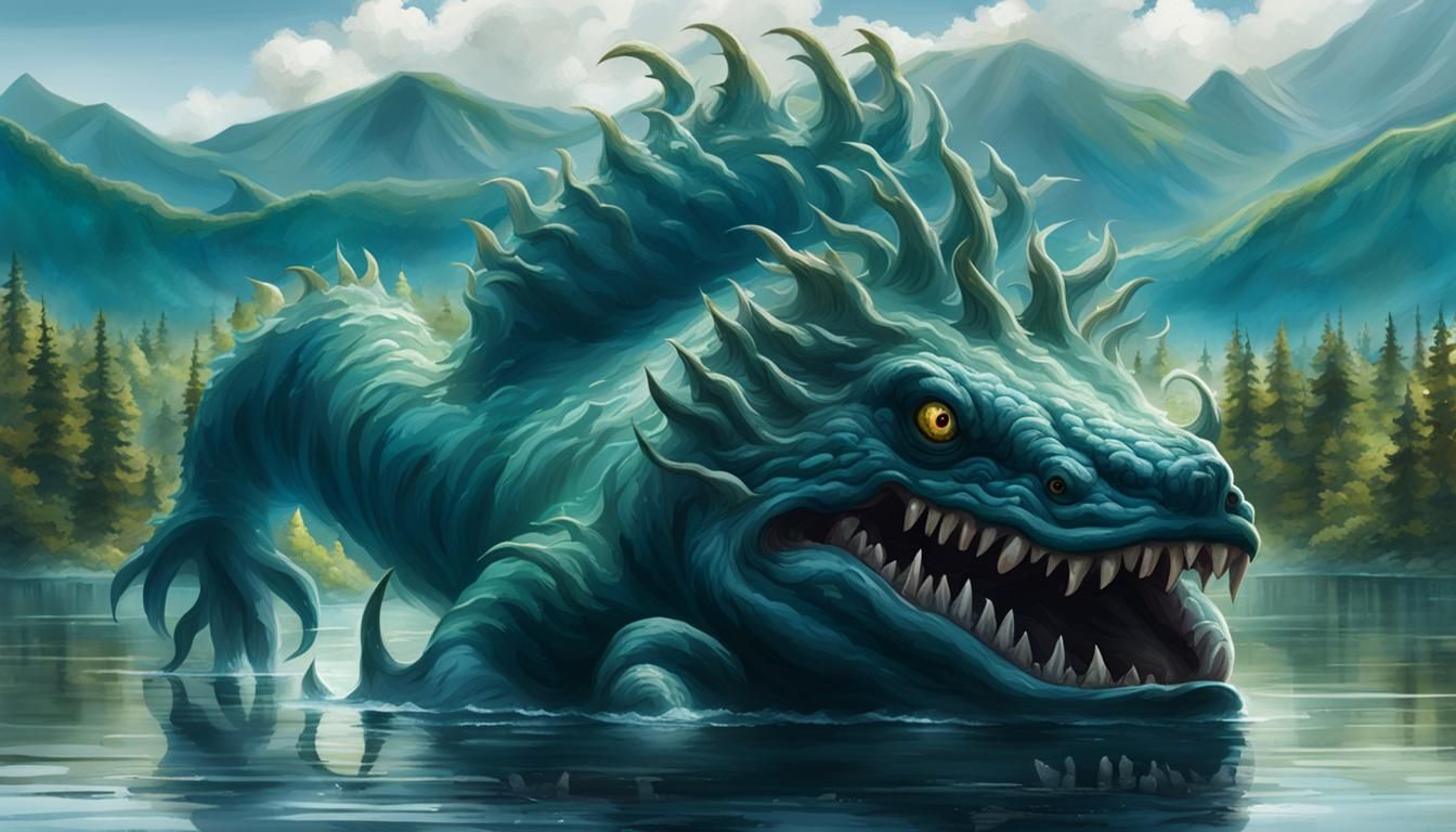 A sea monster in a freshwater lake - AI Generated Artwork - NightCafe ...